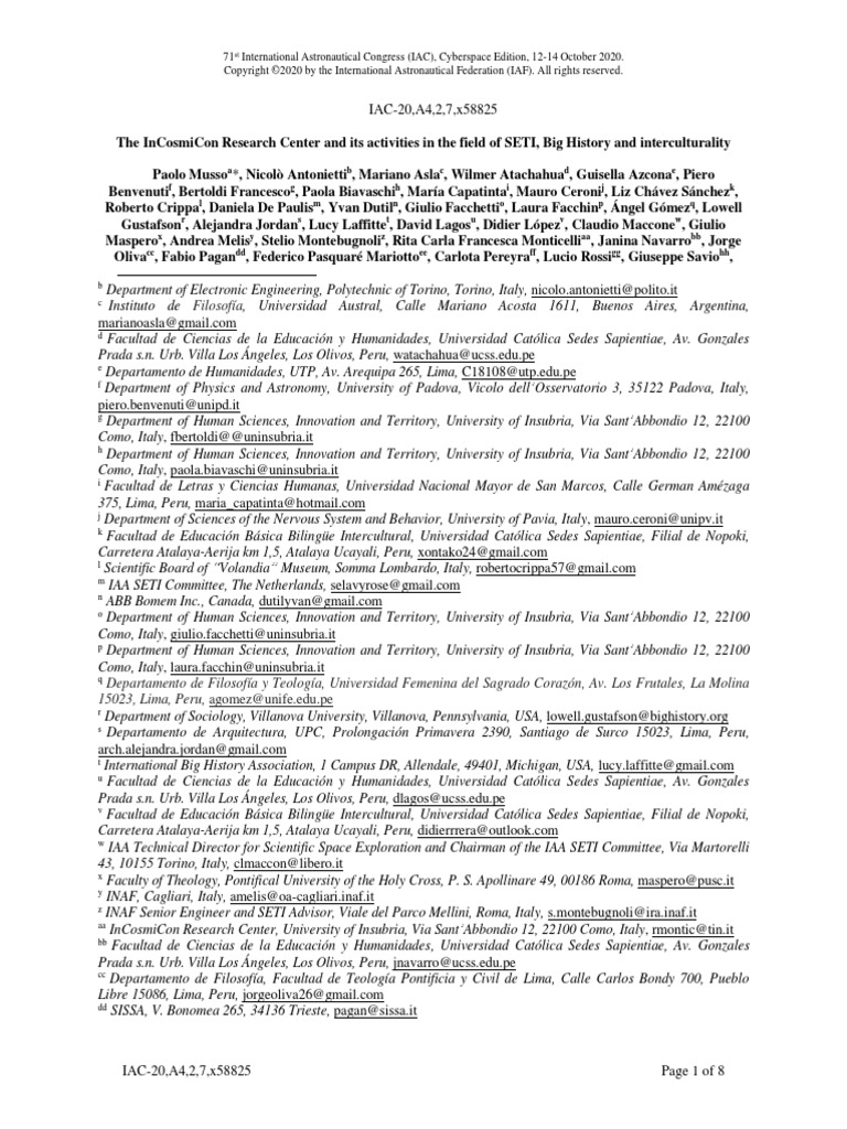 Paper 4 IAC 2020 - InCosmiCon Center | PDF | Search For ...