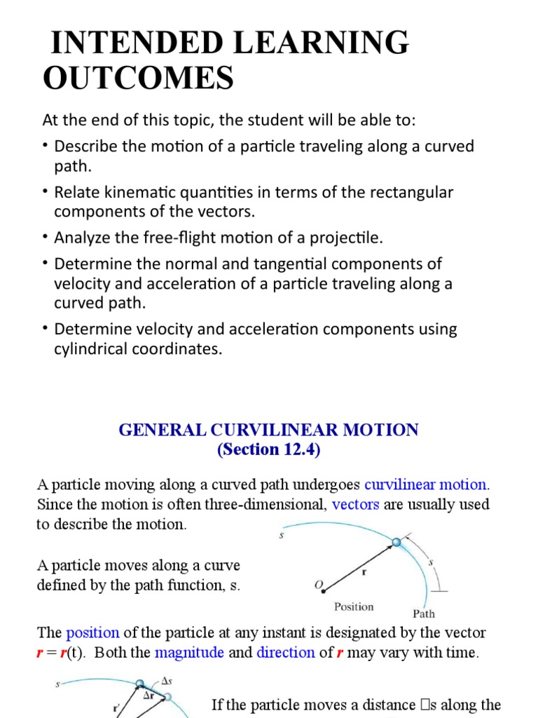 Curvilinear Motion: Velocity & Acceleration Components | PDF ...