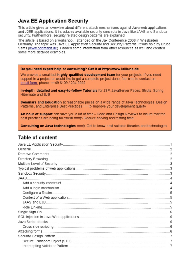 Java Security Tutorial | PDF