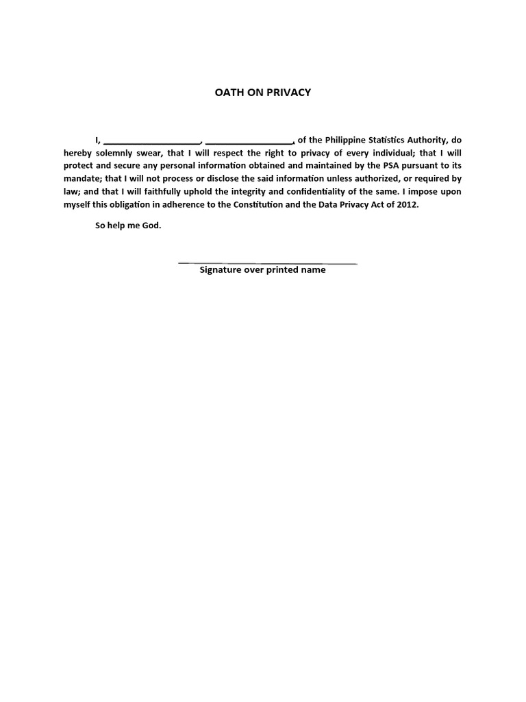 Oath of Privacy Commitment | PDF