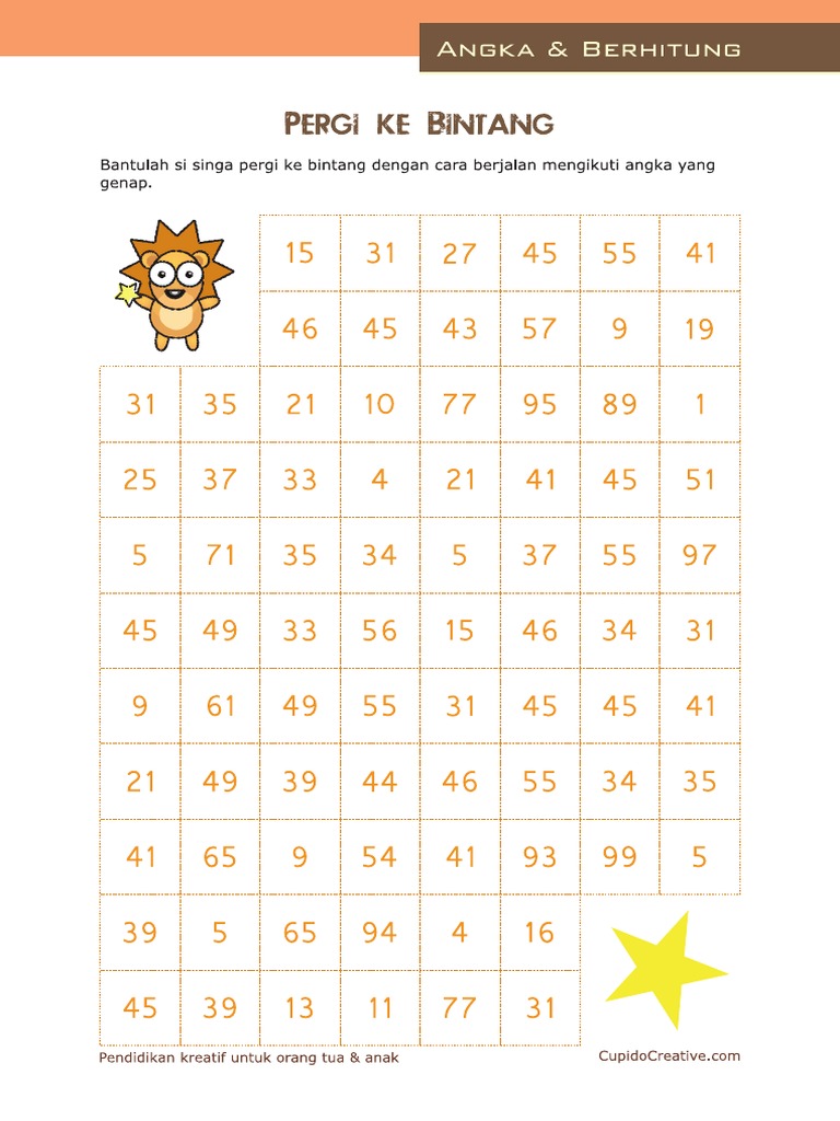 Belajar Anak - Labirin Bilangan Genap 5 | PDF