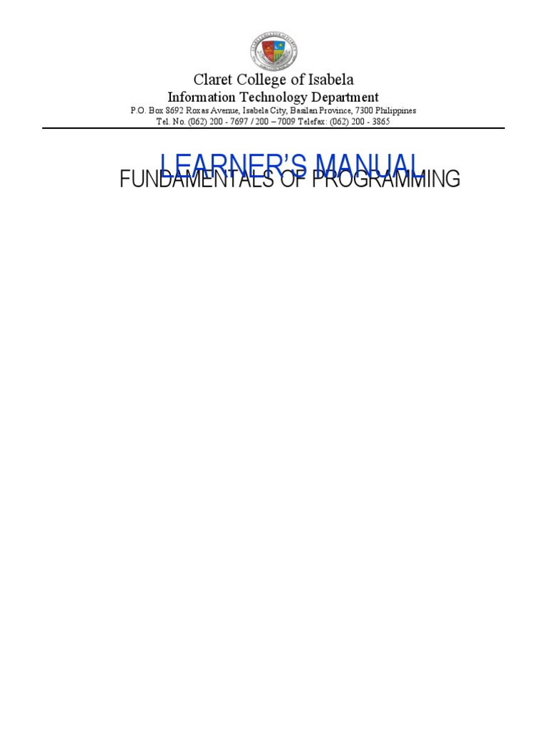 CC 102 Manual | PDF | Computer Programming | Assembly Language