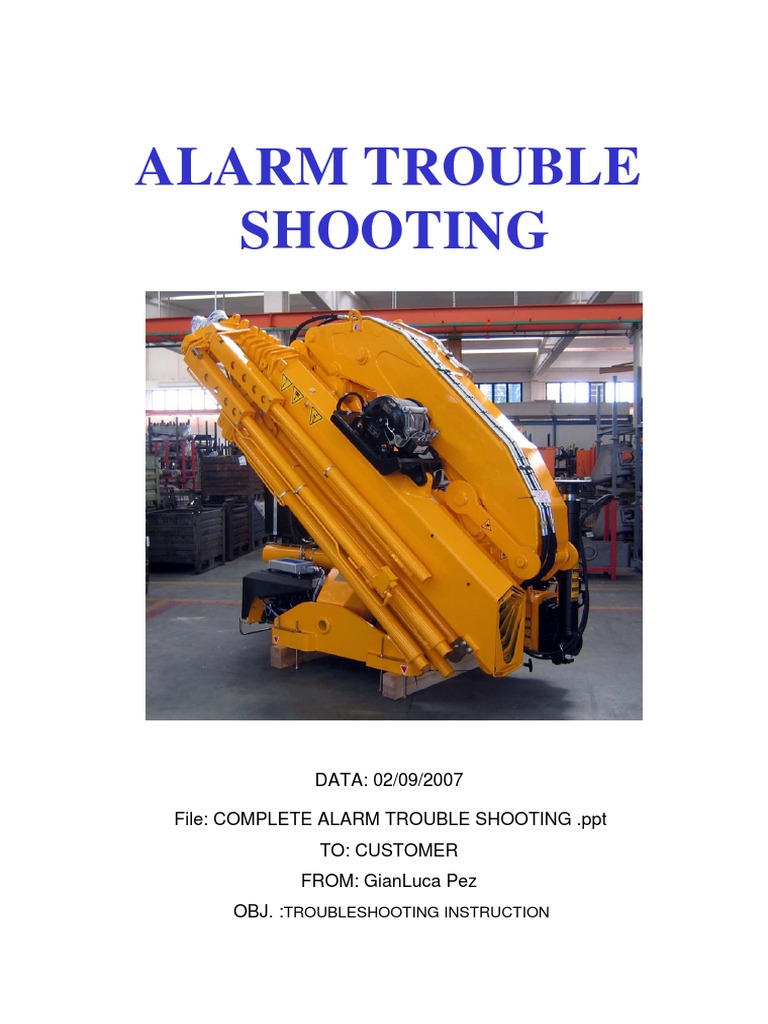 Crane Alarm Troubleshooting Guide | PDF | Electrical Connector | Power ...