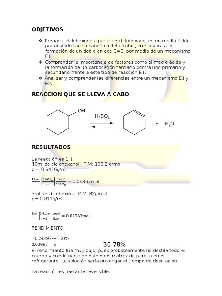 ciclohexano | Reacciones químicas | Alcohol