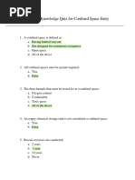 Confined Space Quiz Answer Key | PDF | Safety | Working Conditions