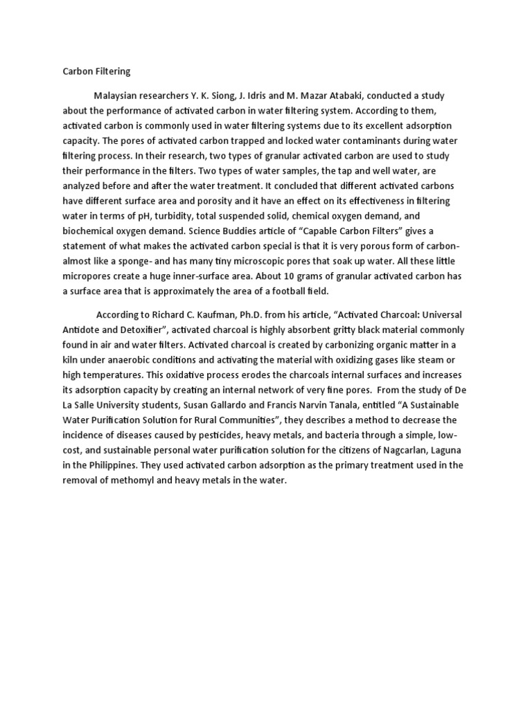 Rrl-Carbon Filtering | PDF | Science & Mathematics