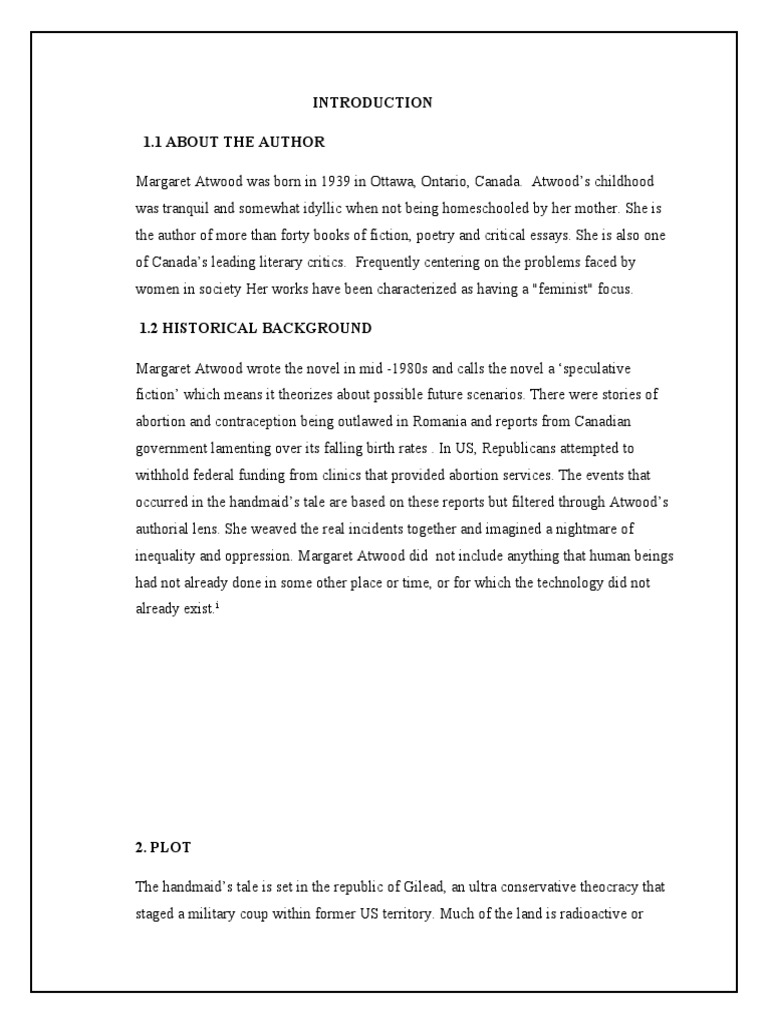 Character Analysis and Plot Summary of Margaret Atwood's Classic ...