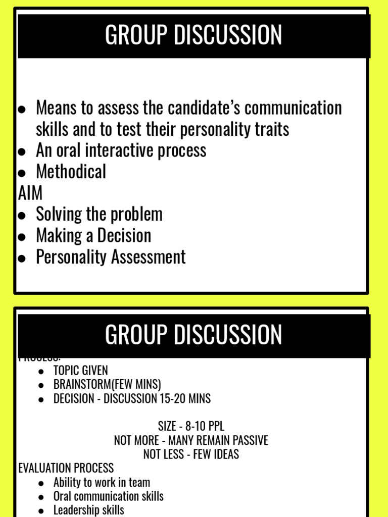 Group Discussion Evaluation Guide | PDF | Career & Growth | Art