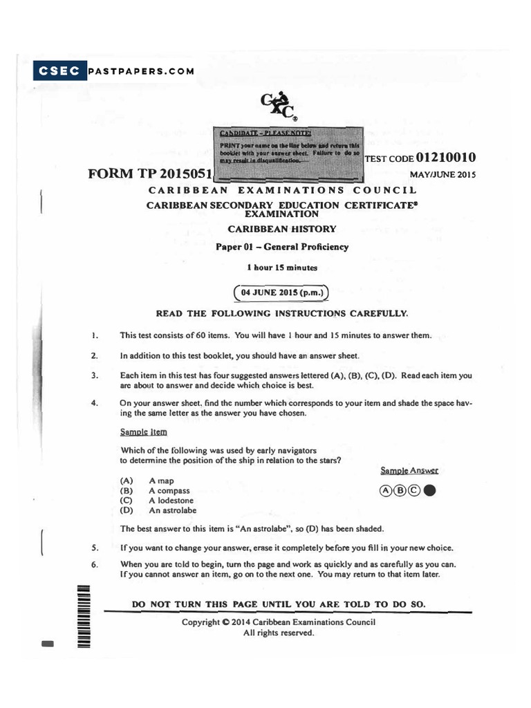 Caribbean History June 2015 p1 | PDF