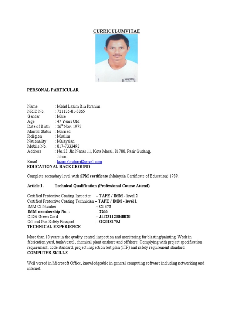 Curriculumvitae: Personal Particular | PDF | Energy And Resource | Nature