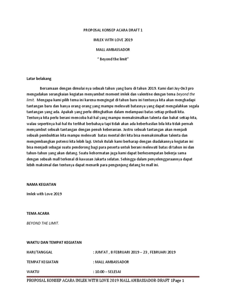 Proposal Konsep Acara Draft 1 | PDF | Olahraga & Rekreasi | Ilmu Sosial