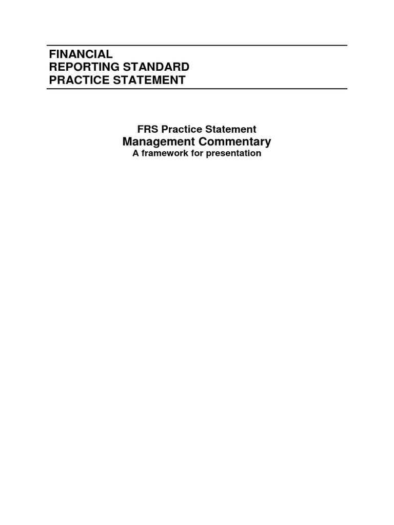Financial Reporting Standard Practice Statement | PDF | Risk ...