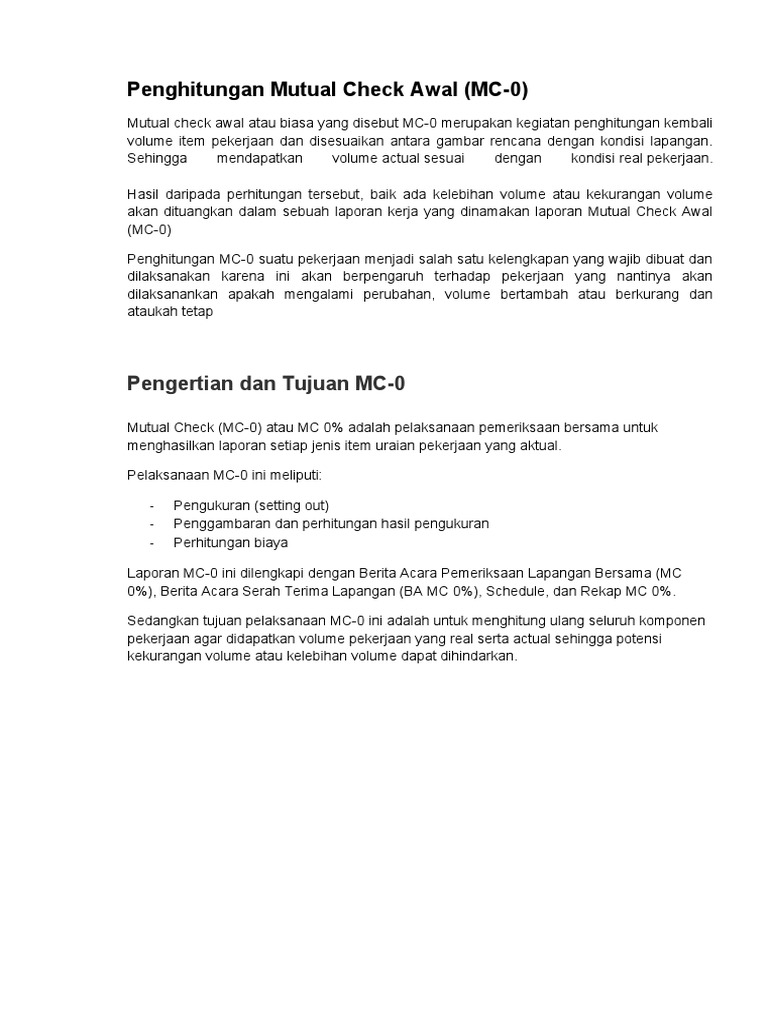 Pengertian dan Proses MC-0 dalam Proyek | PDF | Teknologi & Rekayasa