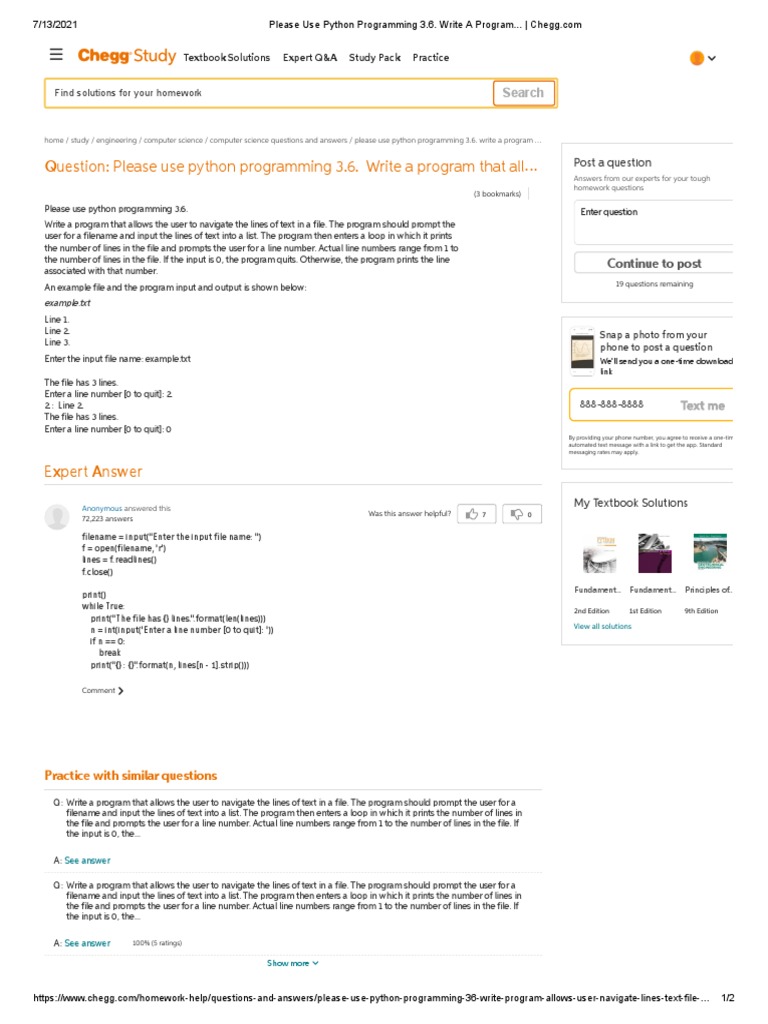 Please Use Python Programming 3.6. Write A Program... | PDF | Filename ...