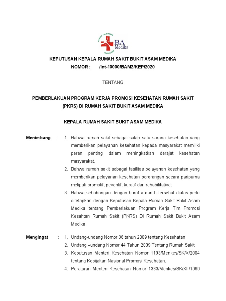 Program Kerja Promosi Kesehatan Rumah Sakit | PDF | Pengembangan Diri