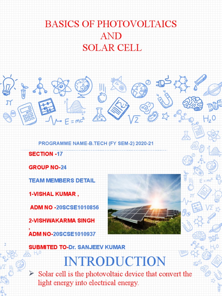 Basics of Photovoltaics AND Solar Cell | PDF | Solar Cell | Photovoltaics