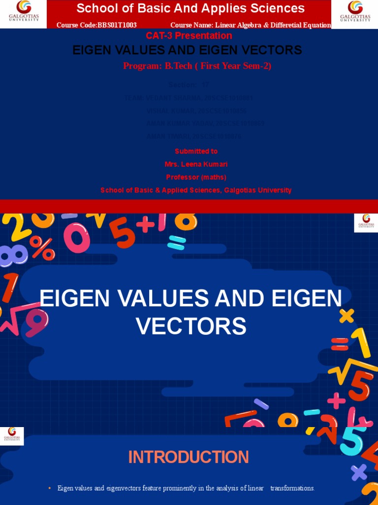 LINEAR Eigen Value and Vector | PDF | Eigenvalues And Eigenvectors | Functional Analysis