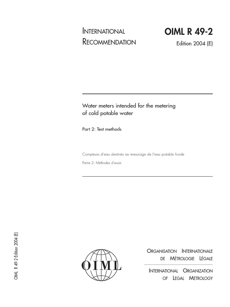 OIML R 49-2: Nternational Ecommendation | PDF | Flow Measurement ...