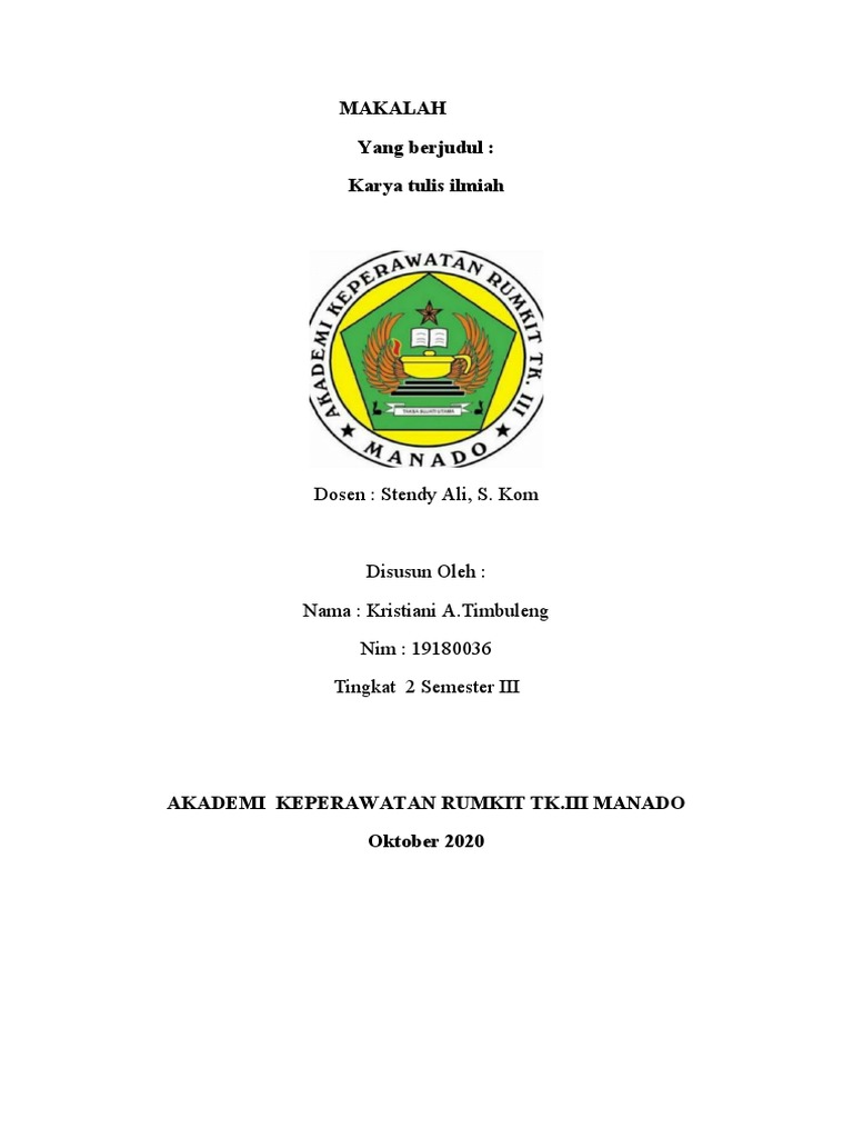 Makalah Karya Tulis Ilmiah | PDF