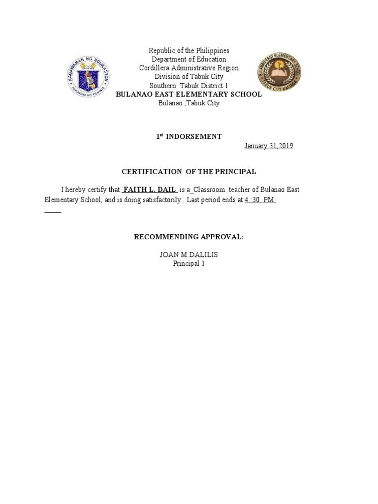 1st INDORSEMENT - Permit | PDF