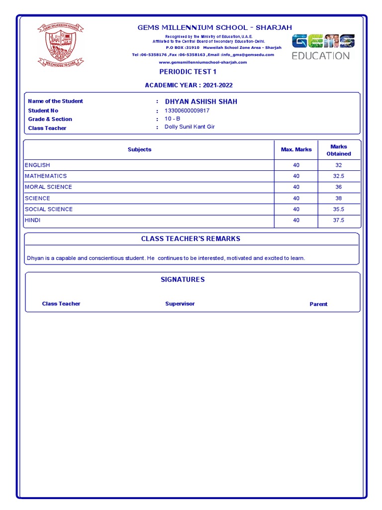 Periodic Test 1 | PDF | Cognition | Science
