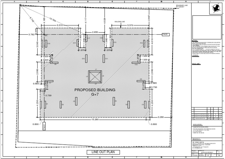 Proposed Building G+7: Line Out Plan | PDF