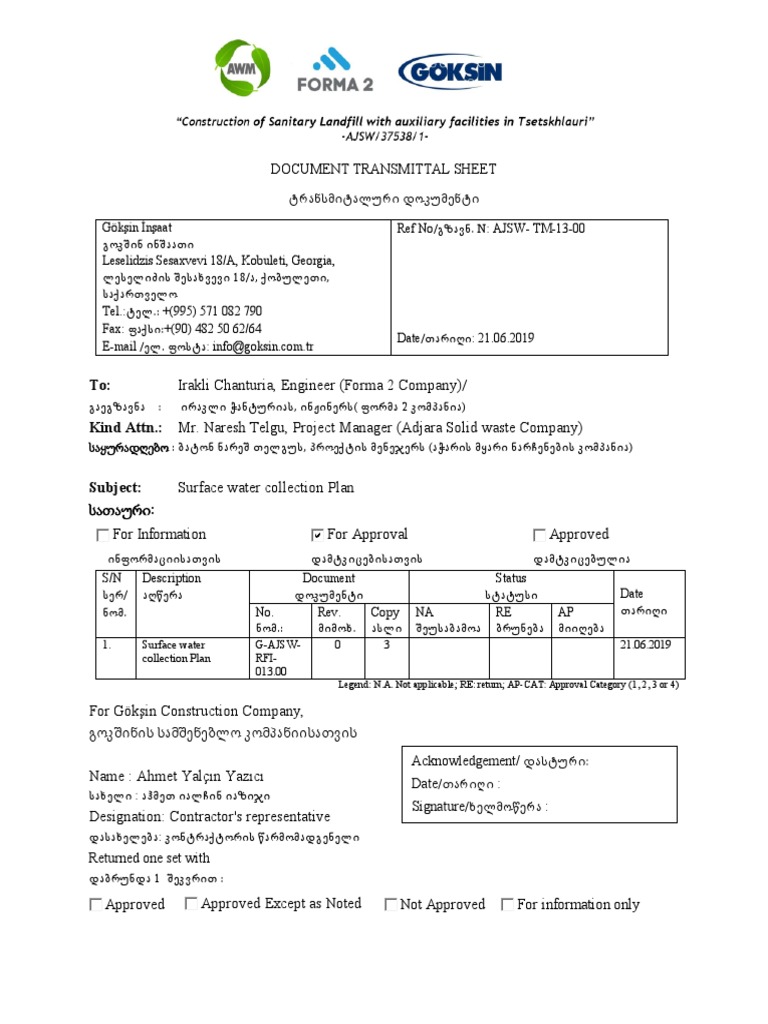 G-AJSW - TM-13-00-Surface Water Collection Plan - Eng - Geo - FINAL | PDF