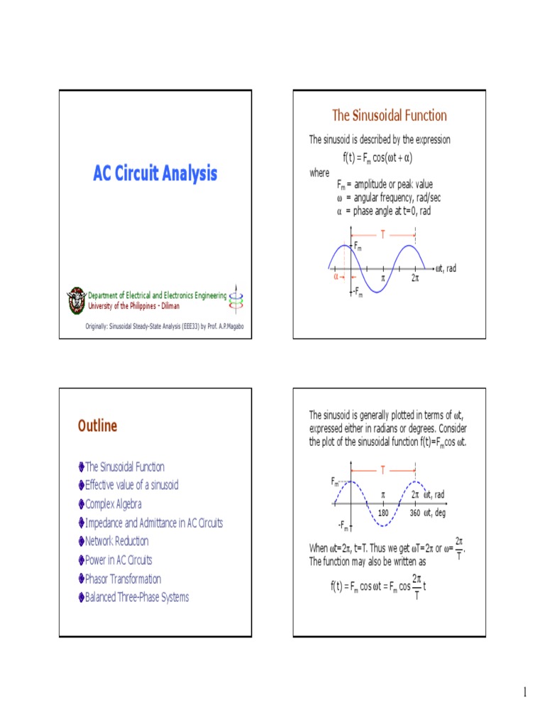 Lec2 AC Circuit Analysis S12 | PDF | Electrical Impedance | Classical ...