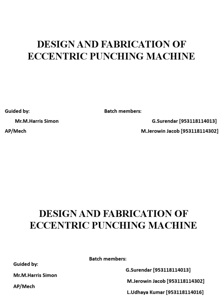 Eccentric Punching Machine Design Guide | PDF | Machines | Metalworking