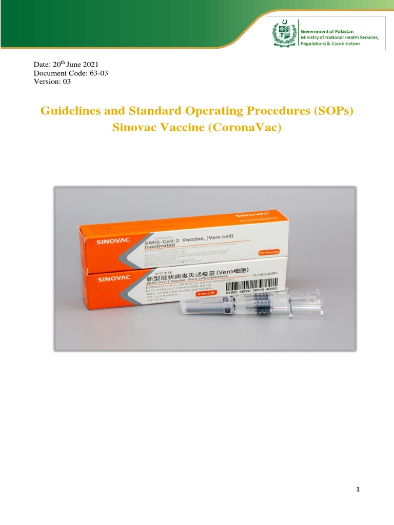 Guidelines For Sinovac Vaccine - 6303 | PDF | Vaccines | Injection ...