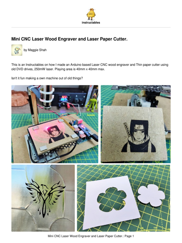 Mini CNC Laser Wood Engraver and Paper Cutter | PDF | Electric Motor ...