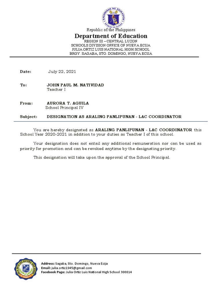 Department of Education: Republic of The Philippines | PDF