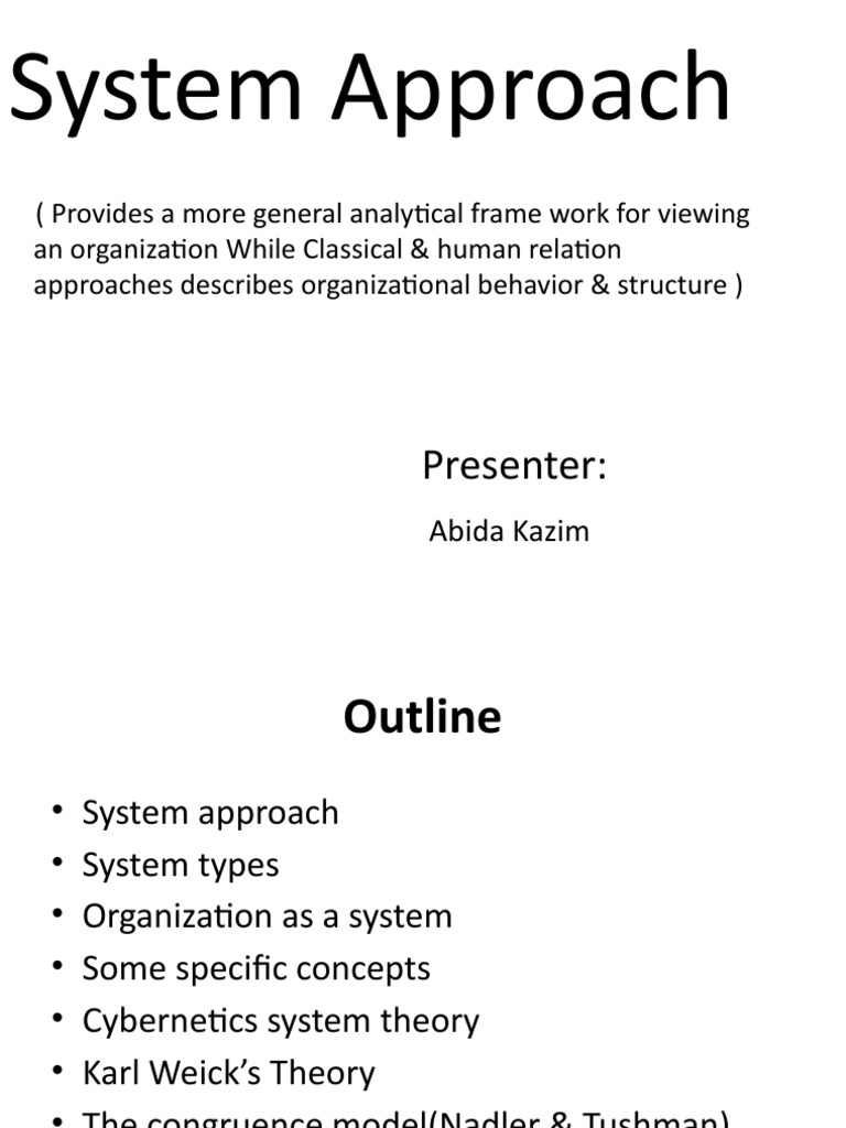 Understanding System Approach in Organizations | PDF | System | Systems ...