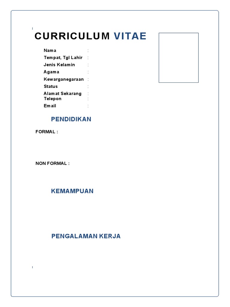 Contoh CV Kosong 1 | PDF