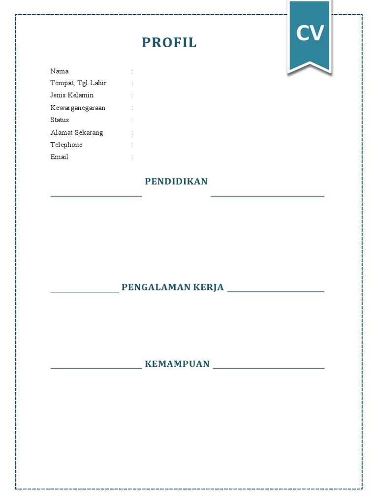 Contoh CV Kosong 2 | PDF