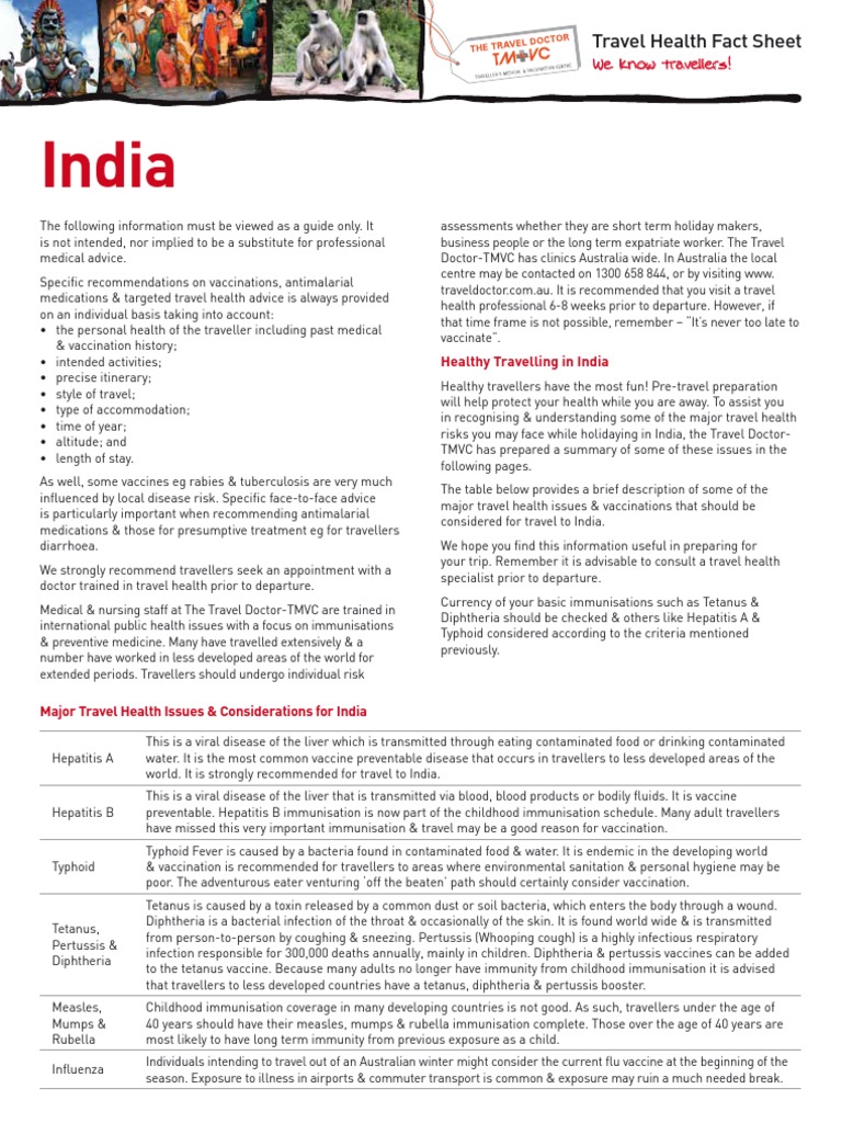 7841 TD Health Fact Sheet India | PDF | Vaccines | Diarrhea