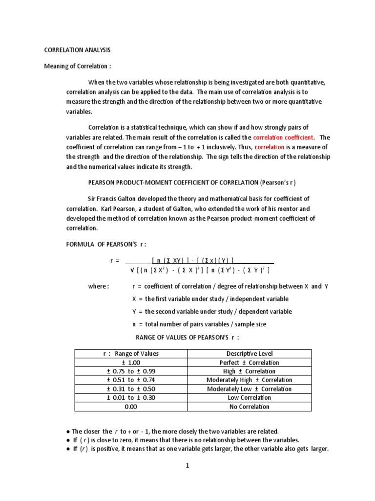 Pearson Correlation Analysis Explained | PDF | Correlation And ...