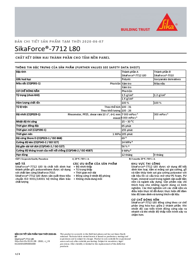 SikaForce 7712L80 VI VN (08 2019) 1 1 | PDF