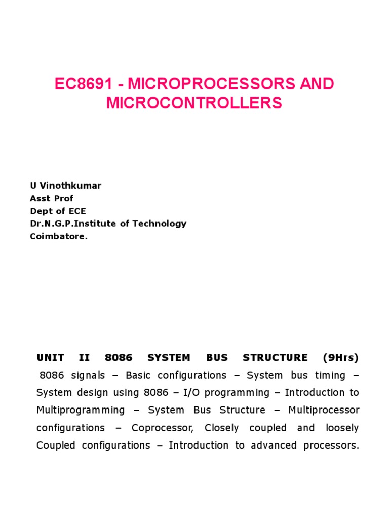 Ec8691 Unit Ii - PPT | PDF | Central Processing Unit | Input/Output