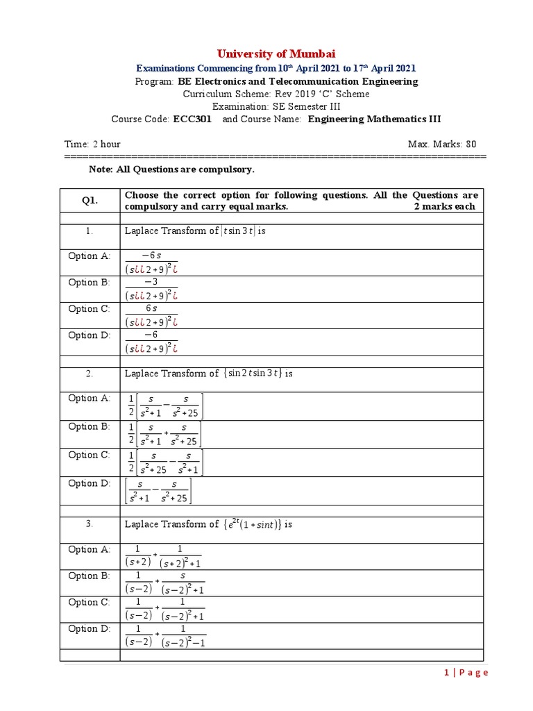1004 r19 Dse Extc III Ecc301 Em3 QP | PDF | Eigenvalues And Eigenvectors | Functional Analysis