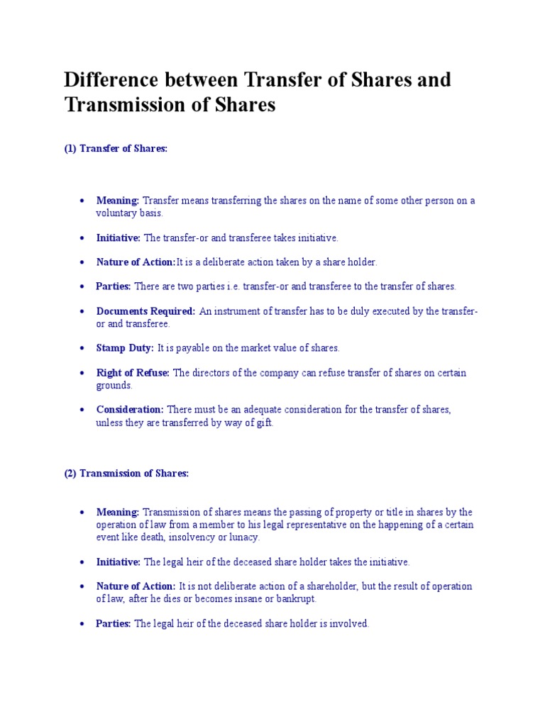 Difference Between Transfer Transmission | PDF