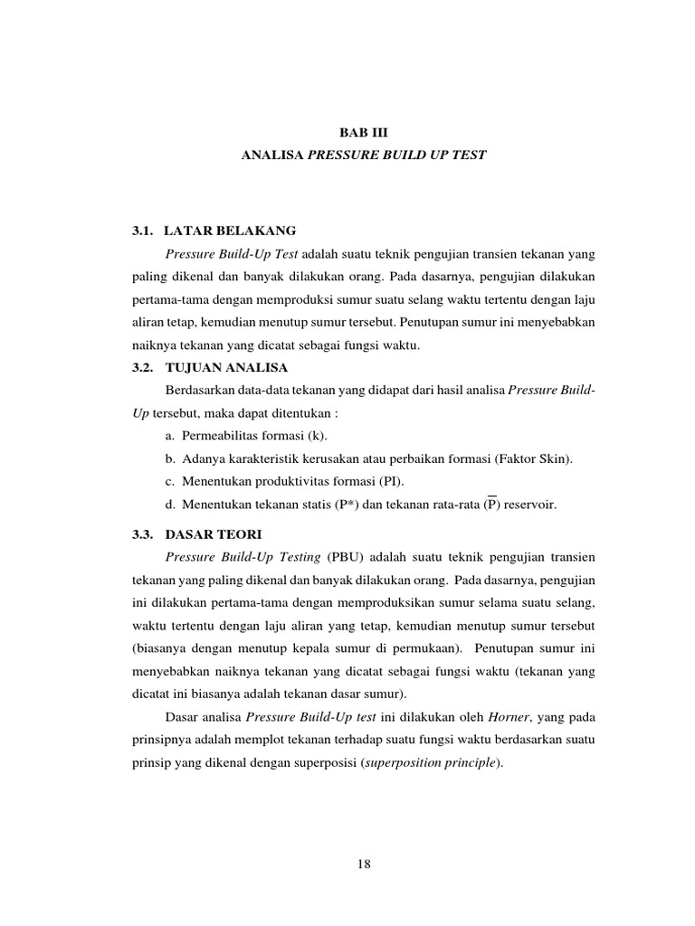 Bab 3-Analisa Pressure Build Up Testing | PDF