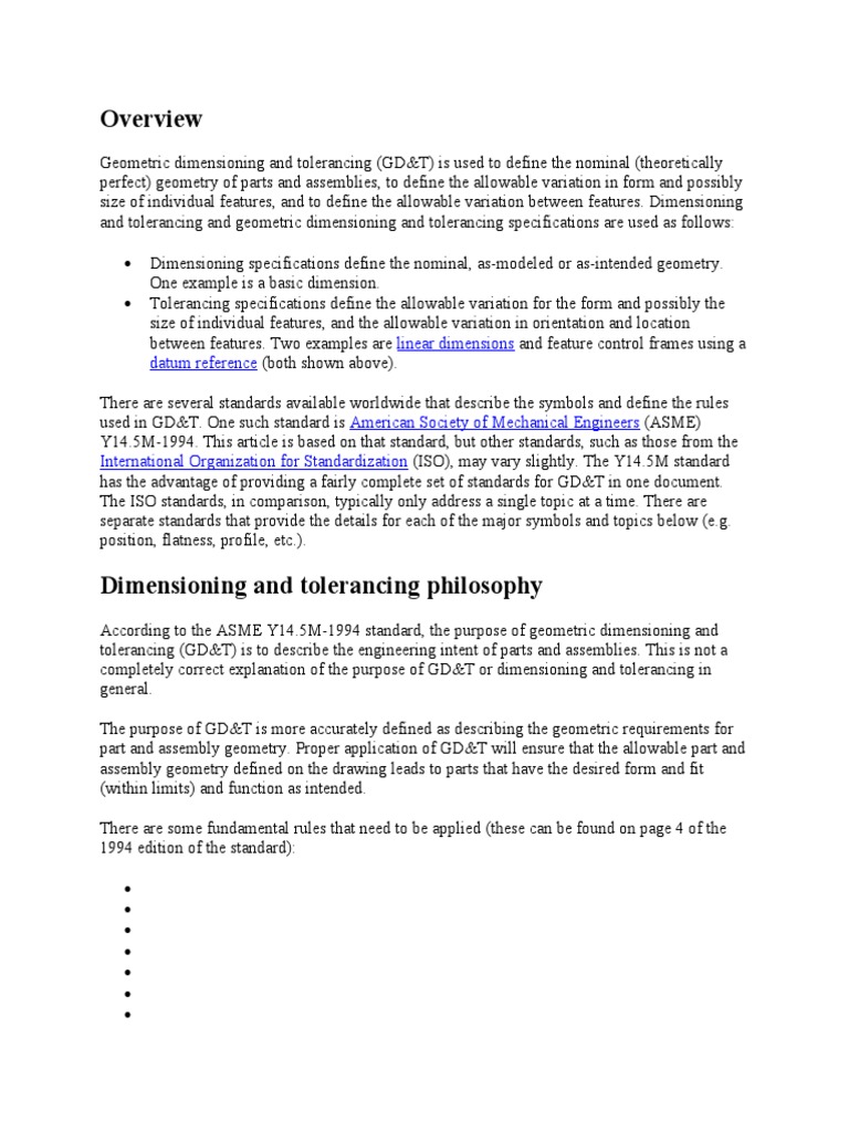 Linear Dimensions Datum Reference | Download grátis PDF | Engineering | Geometry