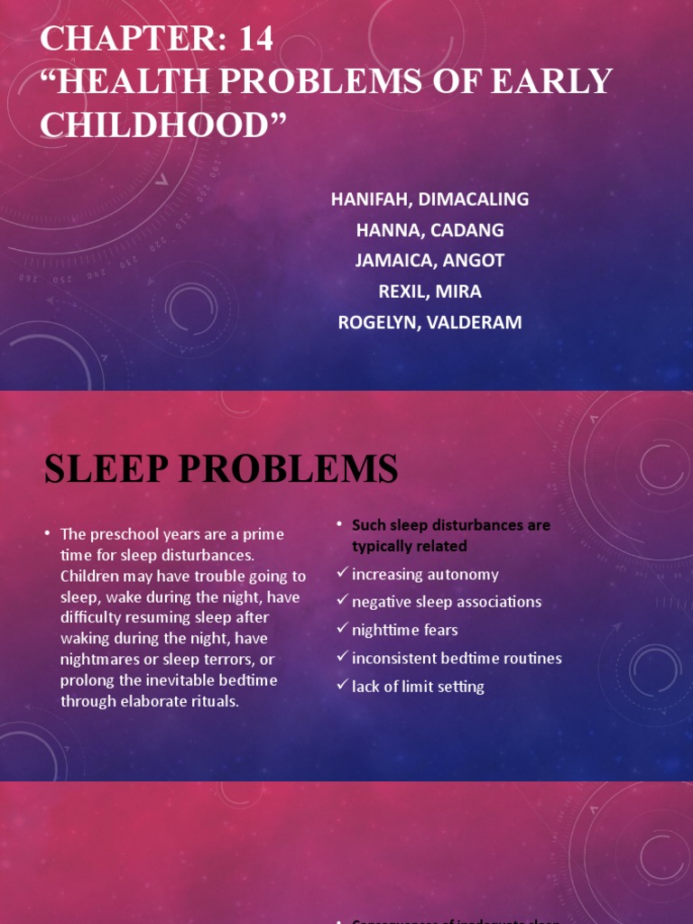 "Health Problems of Early Childhood": Hanifah, Dimacaling Hanna, Cadang Jamaica, Angot Rexil ...