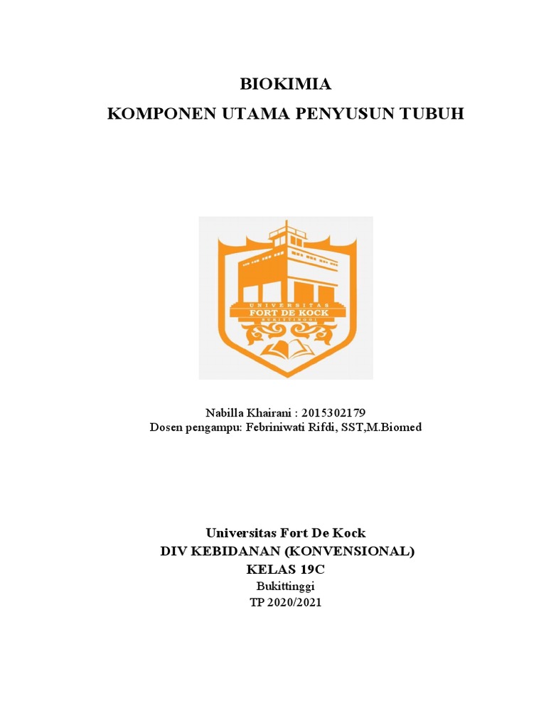 Tugas KOMPONEN UTAMA PENYUSUN TUBUH | PDF