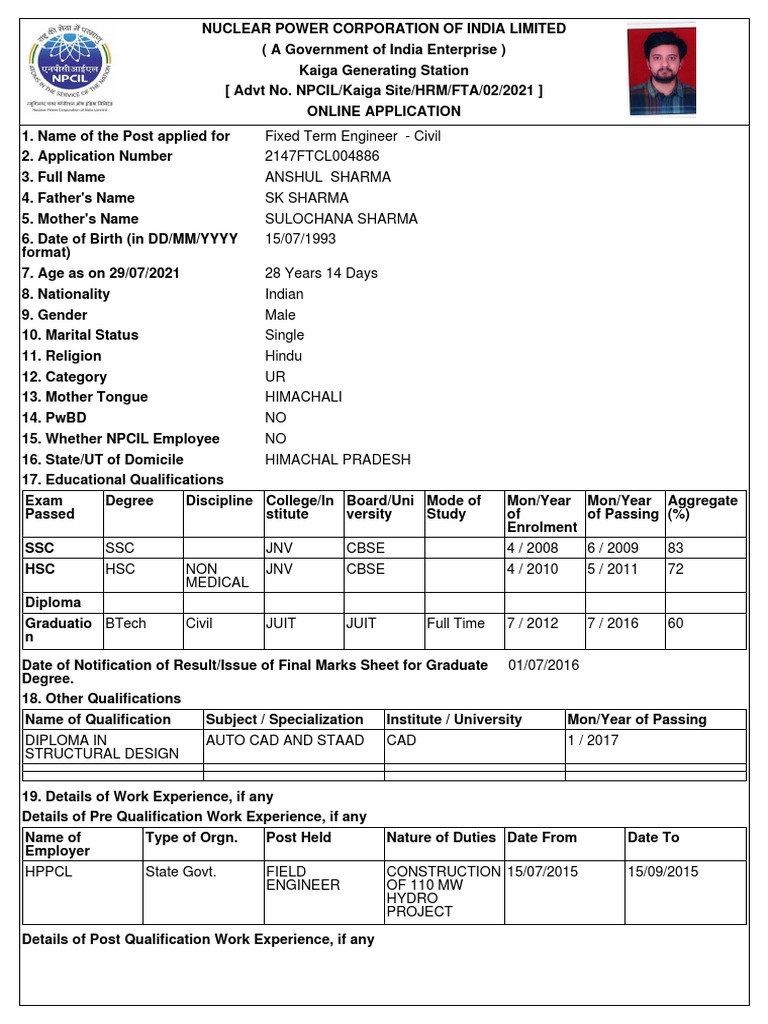 Npcil Recruitment | PDF | Business | Schools
