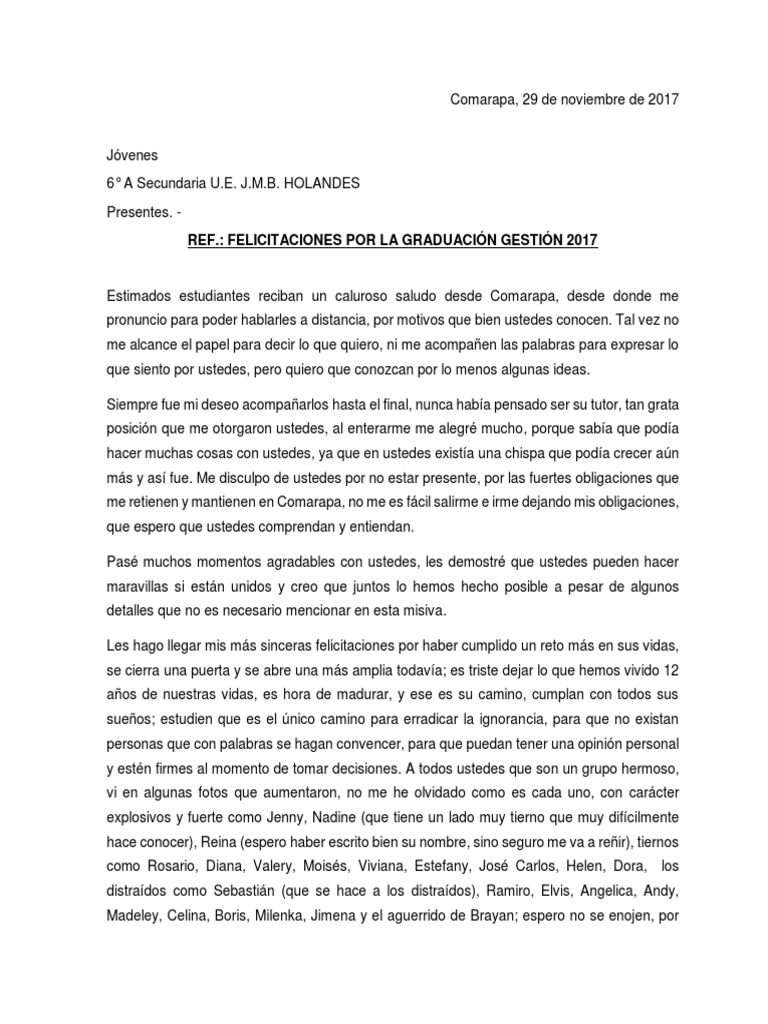 Carta para Mis Estudiantes | PDF
