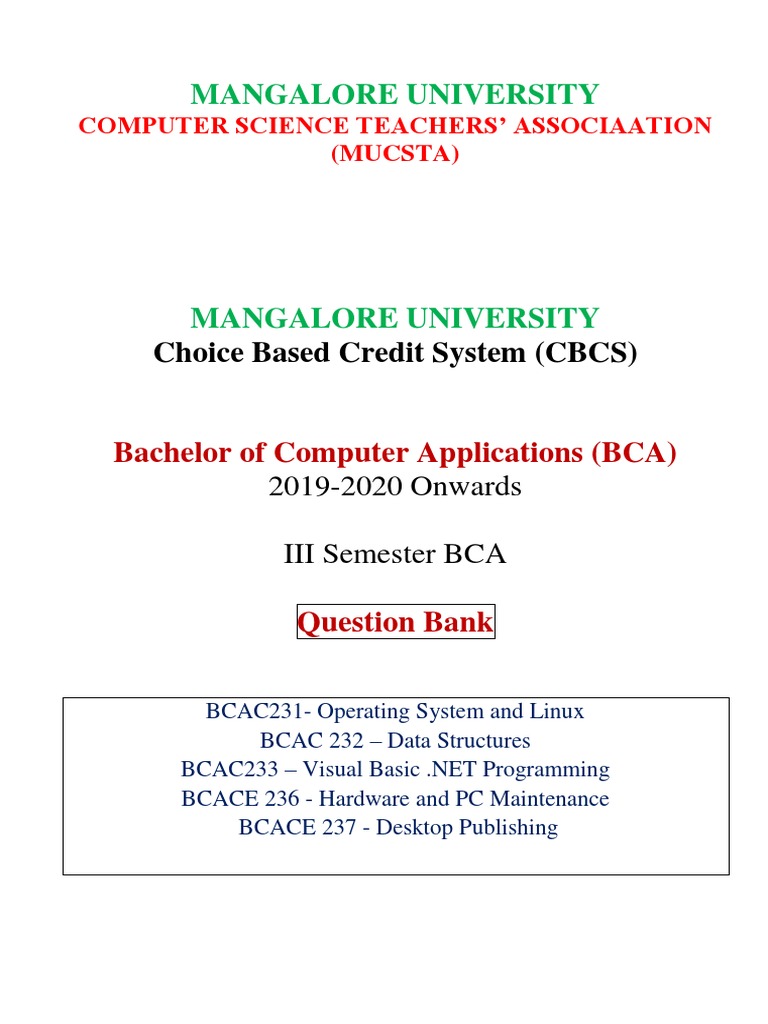 III Sem BCA QBank | PDF | Scheduling (Computing) | Operating System