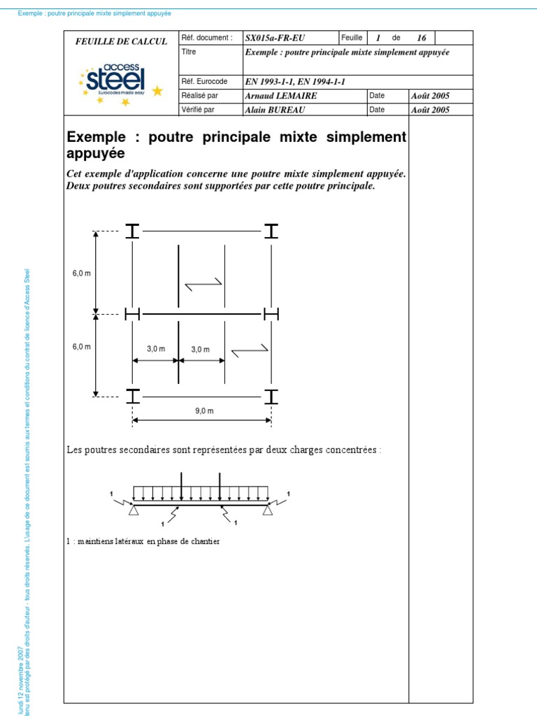 Poutre Principale Mixte Simplement Appuyée | PDF | Flexion (matériau ...