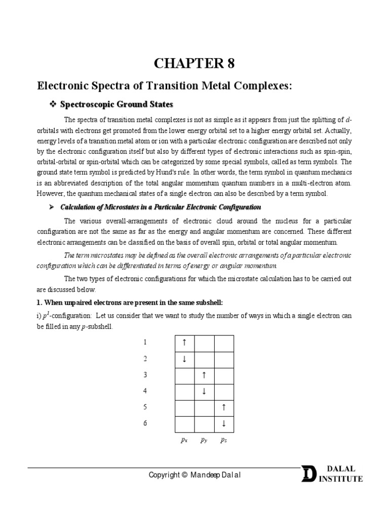 ATOICV1 8 0 Electronic Spectra of Transition Metal Complexes | PDF ...